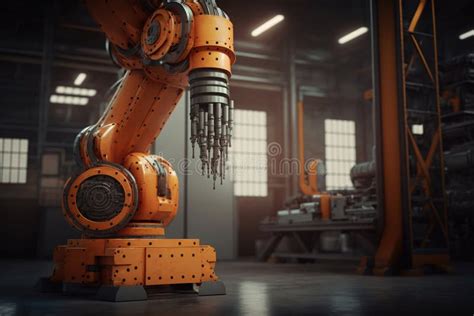 Heavy Automation Robot Arm In Smart Factory Stock Illustration Illustration Of System