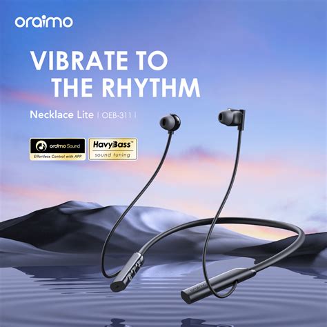 Oraimo Mv Necklace Lite Enc With Vibration Wireless Neckband Oeb Black