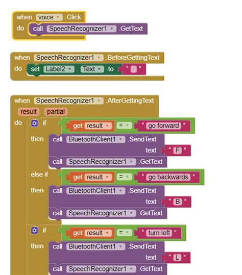 need to send continuous signals using voice commands mit app inventor help mit app inventor