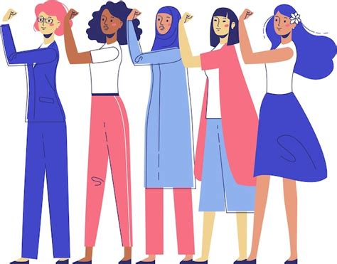 Premium Vector Strong Women Showing Fist Muscle Girl Power We Can Do It