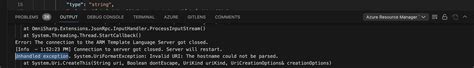 message an error occurred in the arm template language server · issue 1655 · microsoft vscode