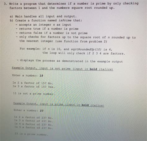 Solved Write A Program That Determines If A Number Is Chegg