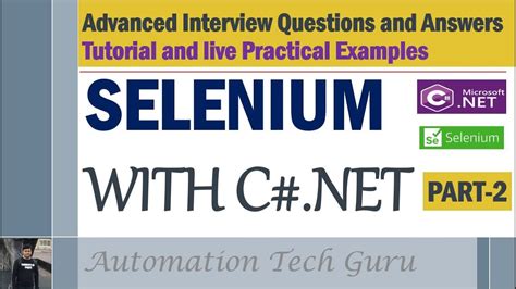 Selenium With Cnet Part 2 Advanced Interview Question And Answers