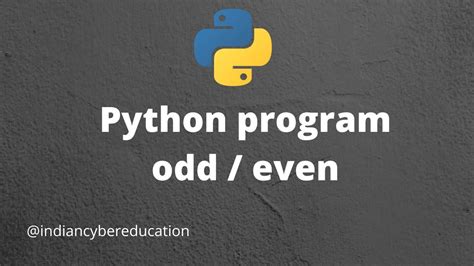 Python Odd Even Program In Hindi Python Programs 1 Youtube