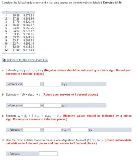 Solved Consider The Following Data On Y And X That Also Chegg Com