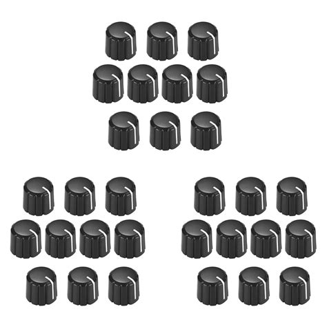 30pcs Potentiometer Control Knobs For Electric Guitar Volume Tone Black