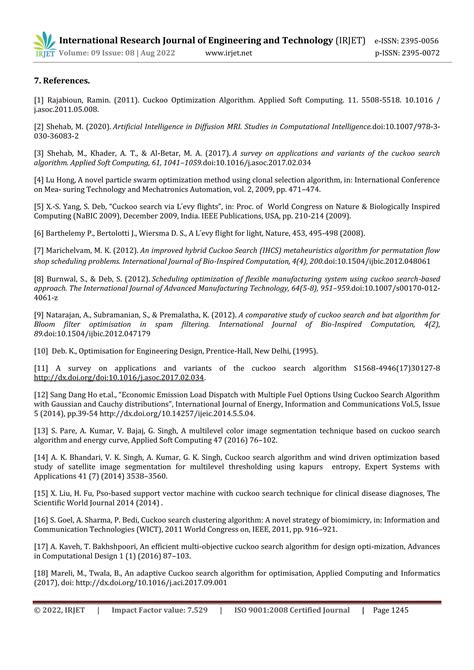 The Cuckoo Search Algorithm A Review Pdf