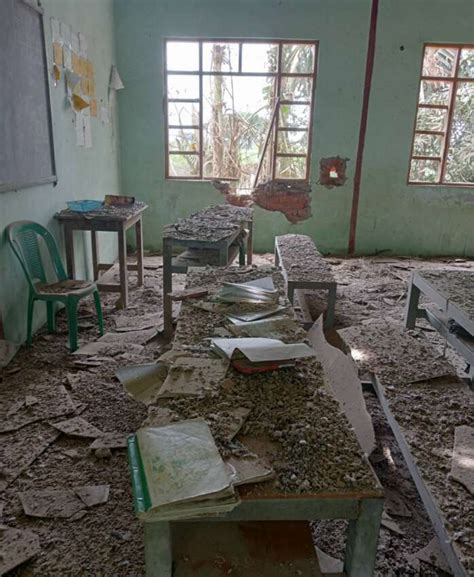 ရေစကြို၊ သာဂေါင်ကြီးရွာ စာသင်ကျောင်းကို စစ်တပ်က တိုက်ပွဲဖြစ်ပွားခြင်းမရှိဘဲ လေယာဉ်ဖြင့် ဗုံးကျဲ