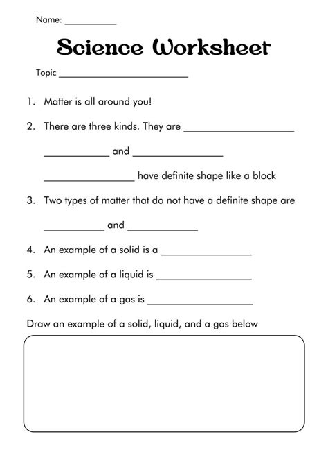 6th Grade Science Printable Worksheets Science Worksheets Third