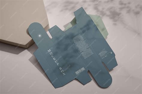 Premium Psd Unfolded Cardboard Rectangle Box Mock Up