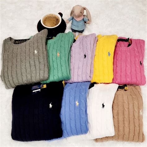 폴로랄프로렌polo Ralph Lauren 폴로랄프로렌 여성 크루넥 라운드넥 코튼 케이블 꽈배기 니트 트렌비