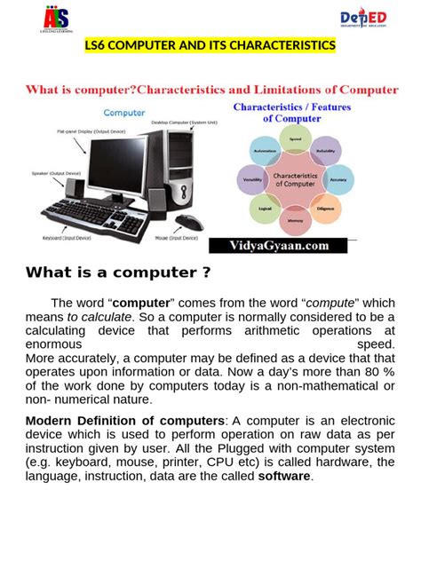 Ls6 Computer And Its Characteristics Pdf