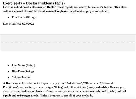 solved exercise 7 doctor problem 10pts give the