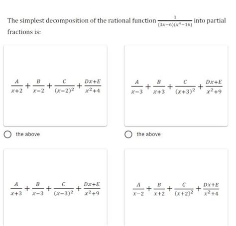 Solved The Simplest Decomposition Of The Rational Function