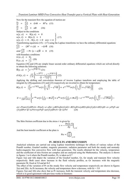 Transient Laminar Mhd Free Convective Heat Transfer Past A Vertical Plate With Heat Generation Pdf