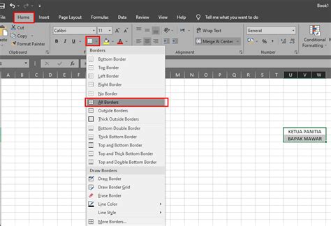cara membuat bagan di excel gudangnyalink