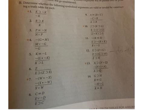 Ii Determine Whether The Following Symbolized