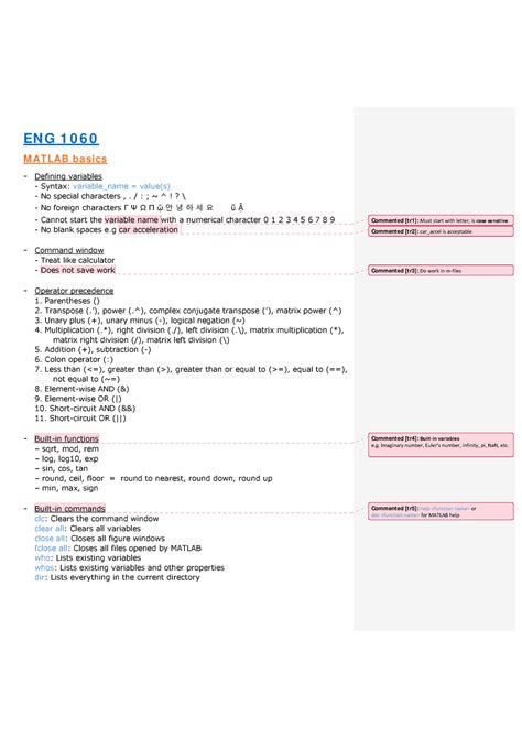 eng1060 computing for engineers hd eng 1060 matlab basics defining