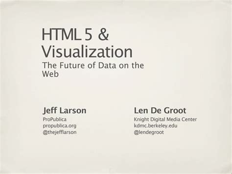 Html5 And Visualization Ppt