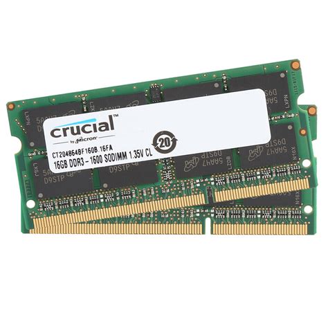 Crucial Kit 32GB 2x 16GB DDR3L 16GB 1600MHz SODIMM Laptop Memory CT204864BF160B EBay