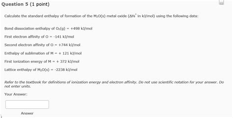 Solved Calculate The Standard Enthalpy Of Formation Of The