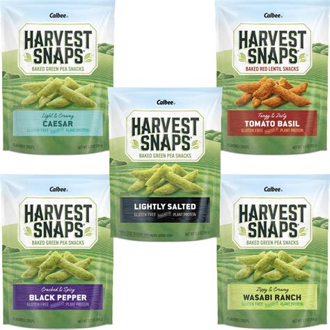 Harvest Snaps Veggie Chips Tgf4 Variety Pack 5 Flavors Powered By Plant Protein Gluten Free