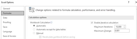 enable iterative calculation — smartsheet community