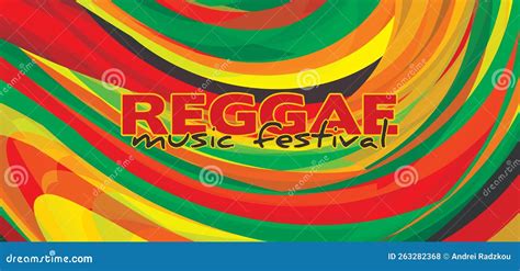 Colorful Reggae Background For Flyer Of Music Fest Stock Vector Illustration Of Orange Banner