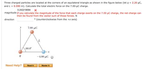 Solved Three Charged Particles Are Located At The Corners Of Chegg