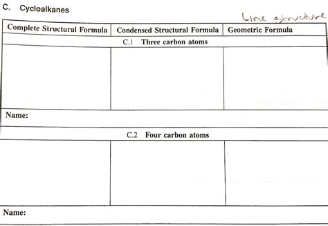 Solved C. Cycloalkanes Complete Structural Formula Geometric | Chegg.com