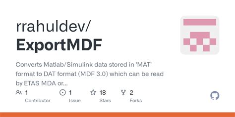 Github Rrahuldevexportmdf Converts Matlabsimulink Data Stored In