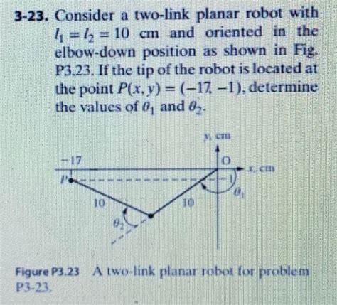 solved 3 23 consider a two link planar robot with 1 12