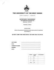 Supervisory Management Mid Semester Exam Key Topics And Guidelines