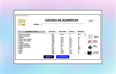 Plantilla Plan De Alimentación Y Nutrición En Excel