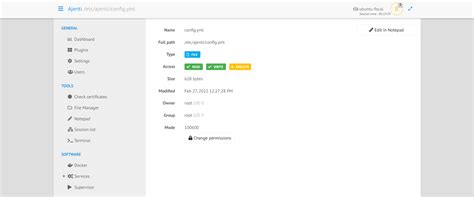 Plugin Filemanager — Ajenti 226 Documentation