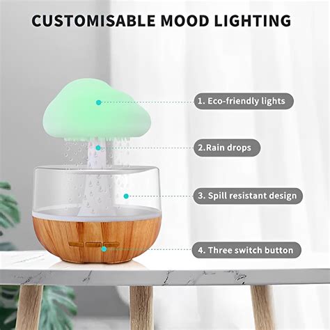 Rain Cloud Diffuser Rain Cloudz Calming Rain Diffuser Raining Cloud Night Light Lamp