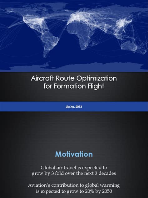 Presentation Aircraft Route Optimization Vfor Formation Flight Air Traffic Control Aircraft
