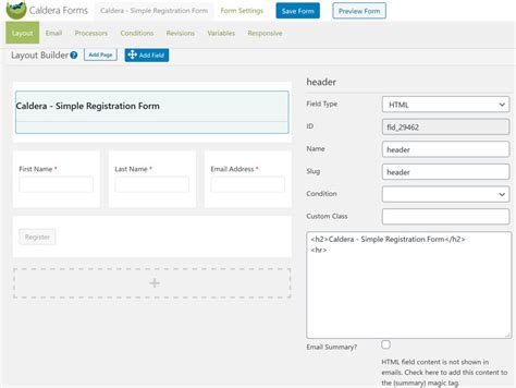 Create A Wordpress Registration Form With Caldera Forms