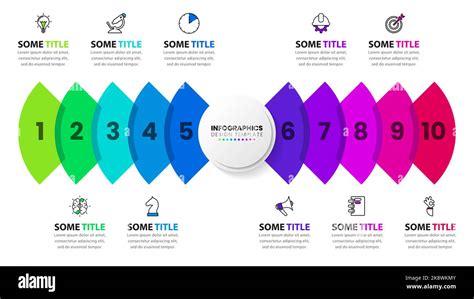 infographic template with icons and 10 options or steps circle can be used for workflow layout