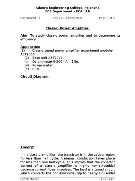 Class C Power Amplifier Download Free Pdf Amplifier Computer Engineering