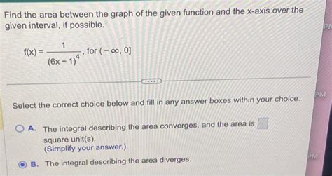 Solved Find The Area Between The Graph Of The Given Function Chegg