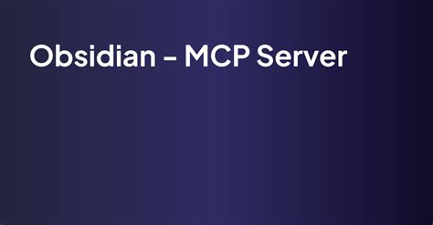 Obsidian Mcp Server