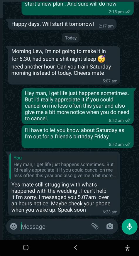 How do I respond to my Personal Trainer who keeps cancelling on me : r/HowDoIRespondToThis