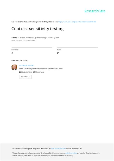 Pdf Contrast Sensitivity Testing