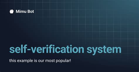 Self Verification System Mimu Bot