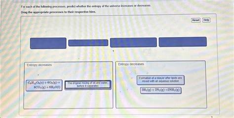 solved for each of the following processes predict whether