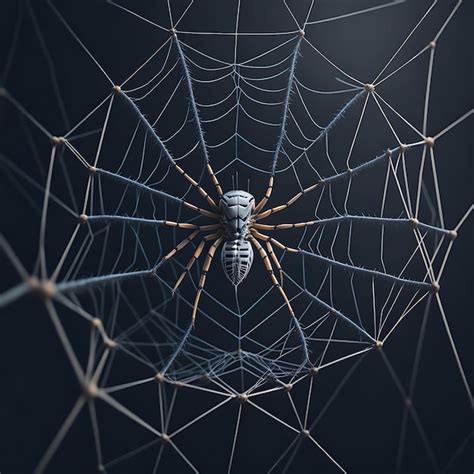 Premium Ai Image Closeup View Of A Spider In A Web Generative Ai