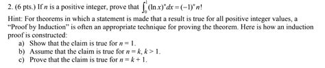 Solved 2 6 Pts If N Is A Positive Integer Prove That