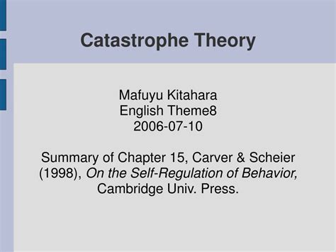 Ppt Catastrophe Theory Powerpoint Presentation Free Download Id