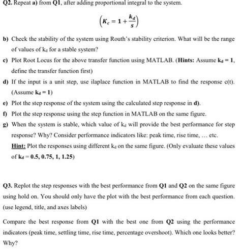 Solved Q2 Repeat A From Q1 After Adding Proportional